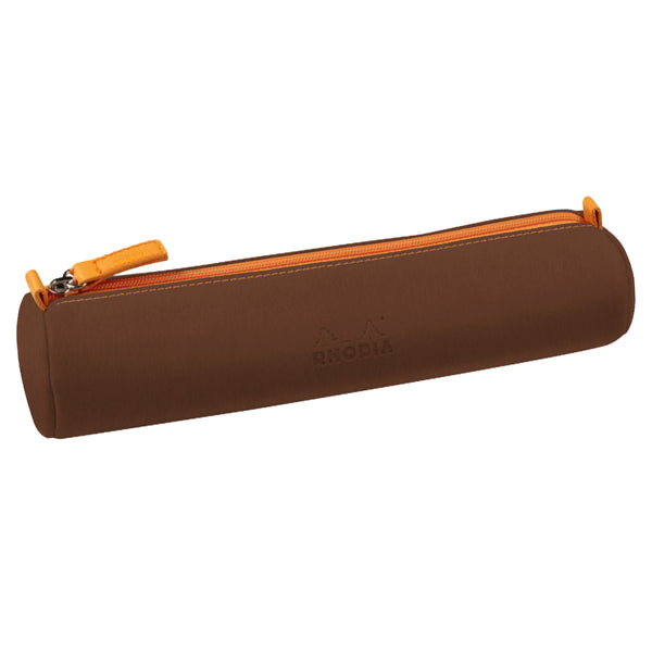 RHODIA rhodiarama Round Pencil Case with Zipper, PU Leather, 215 x 50 ...