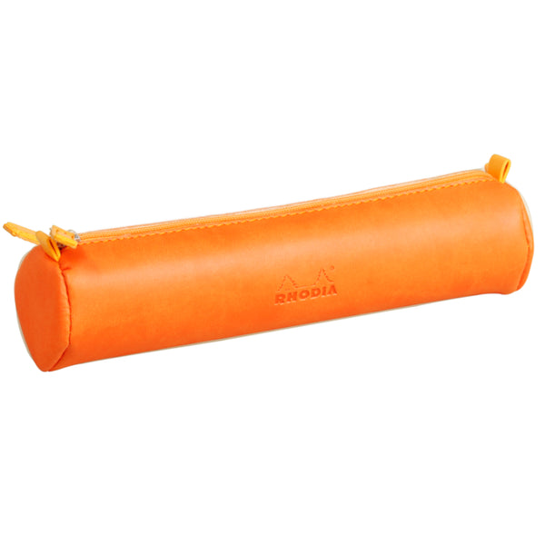 RHODIA rhodiarama Round Pencil Case with Zipper, PU Leather, 215 x 50 ...