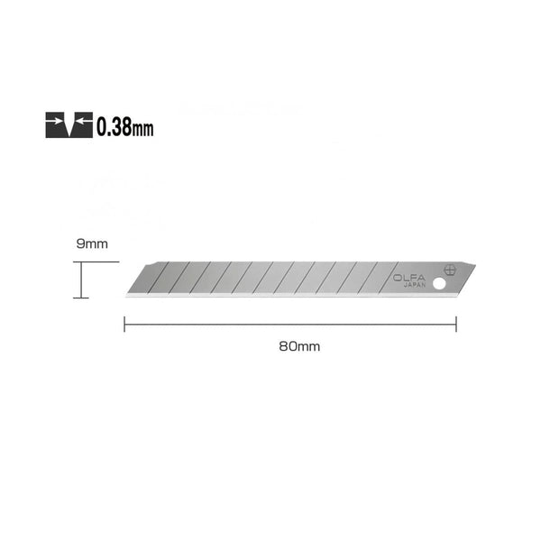 OLFA Spare Blade ASB-10, 9x80mm, 10/tube - Office One LLC