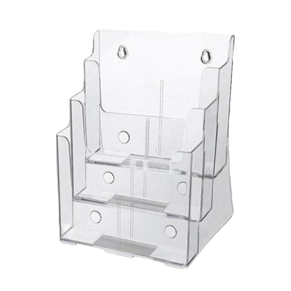 Acrylic Brochure Holder Table/Wall Mount, 3 Tier, A4 210 x 297 mm ...
