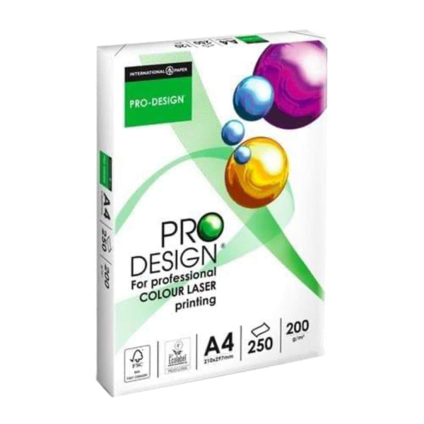 PRO-DESIGN Premium Paper A4, 200gsm, 250sheets/pack, White - Office ...