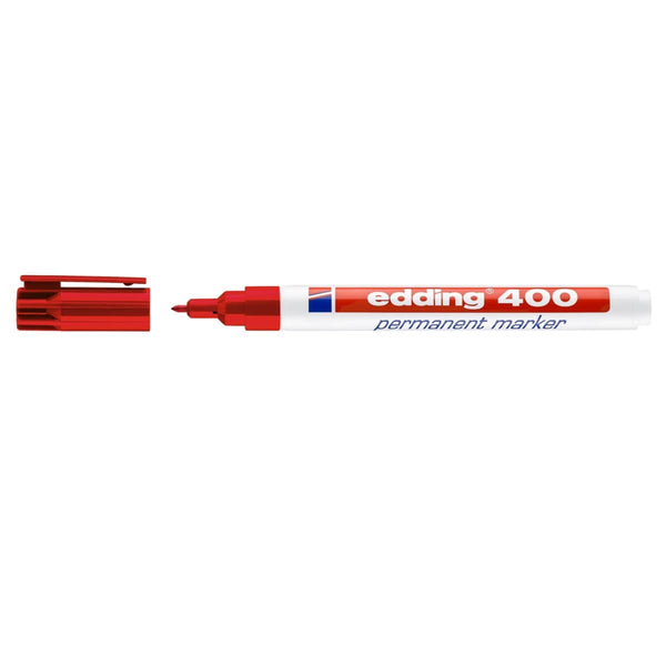edding 400 Permanent Marker, 1mm Bullet Tip, Red - Office Supplies ...