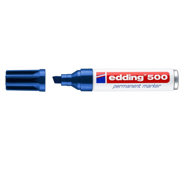 edding 500 Permanent Marker, 2-7mm Chisel Tip, Blue - Office Suppli ...