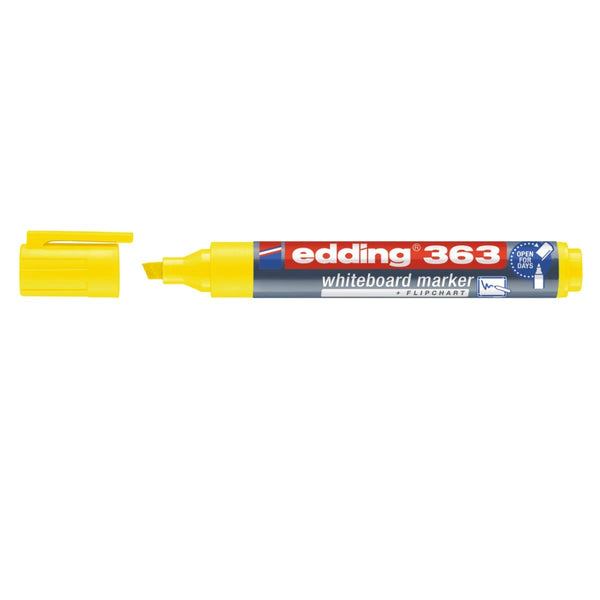 edding 363 Whiteboard/Flipchart Marker, 1-5mm Chisel Tip, Yellow ...