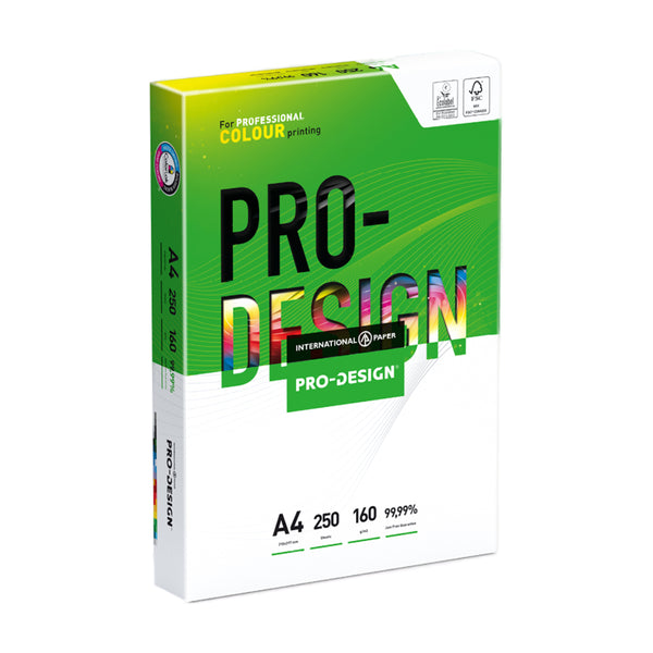 PRO-DESIGN Paper A4, 160gsm, 250sheets/pack, White - Office... - Office ...