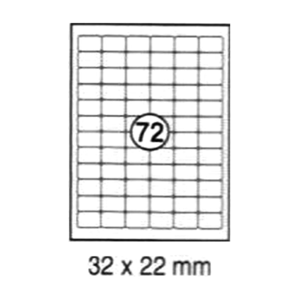 xel-lent 72 labels/sheet, rounded corners, 32 x 22 mm, 100sheets/pa ...