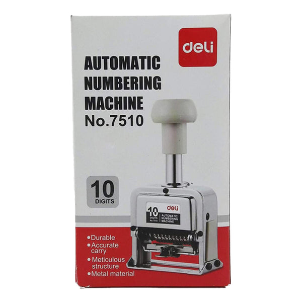 deli 7510 Numbering Machine, 50.5x32.5x19.5cm, 10 digits - Office S ...