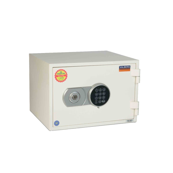 Valberg FRS-32 EL Fire Resistant Safe, Digital & Key Lock, White ...